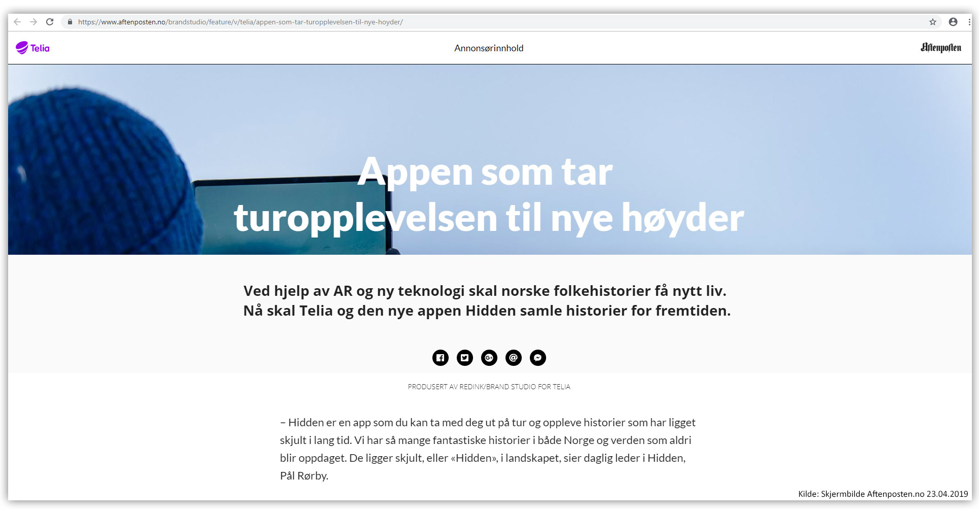 Oppgave: Reklame eller nyhet?