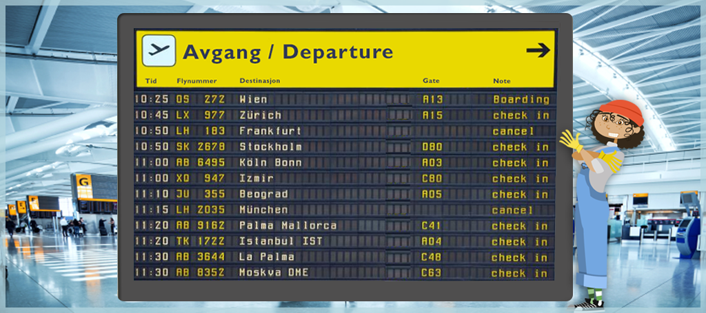 På flyplassen / Les fra virkeligheten / Øv på lesing / Norsk / Byparken ...